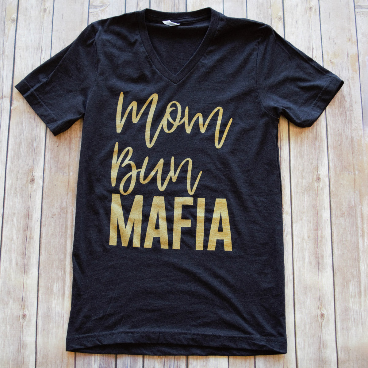 Mom Bun Mafia Tee -- Heather Black – MTB Graphics